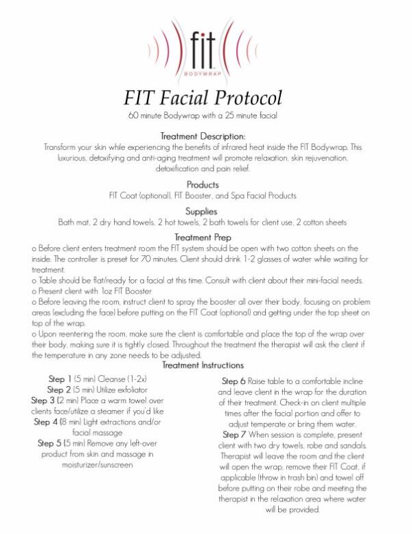 FIT FACIAL PROTOCOL - Infrared Body Wraps